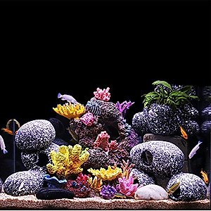 Danmu 1Pc of Polyresin Coral Ornaments, Aquarium Coral Decor for Fish Tank Aquarium Decoration 4 1/2" x 2 1/2" x 2 3/5"