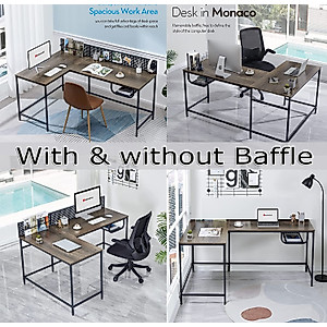 WOHOMO L Shaped Desk 65 Inch No Screw Quick Lock Computer Desk with Storage Basket Gaming Corner Writing Workstation Table with Shelf for Home Office Easy to Assemble, Walnut