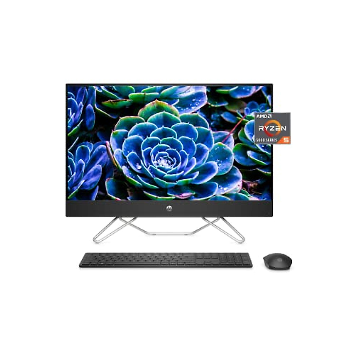 HP 27” All-in-One Desktop, AMD Ryzen 5 5500U, 16 GB RAM, 512 GB SSD, Full HD IPS Touchscreen, Windows 11 Home, 4 USB Ports, Privacy Camera, Dual Mics, Wireless Keyboard and Mouse (27-cb0060, 2021)