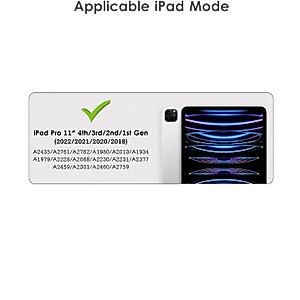 Dteck Clear Case for iPad Pro 11 Inch 2022 2021 2020 2018, Thin Slim Lightweight Kickstand Protective Transparent Back Cover with Pen Holder