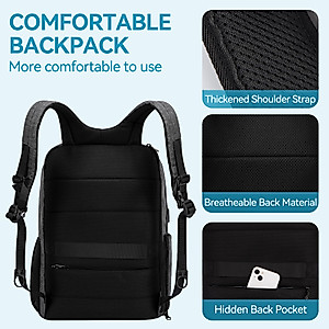 SLOTRA Lunch Backpack,17 Inch Laptop Backpack with Lunch Box USB Port Travel Computer Backpack Large Capacity Busniess Commute Bag