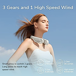 JISULIFE Portable Ultimate Bladeless Neck Fan, 【3+1 Speeds】 Rechargeable Personal Fan for Neck with Multi Motors, USB Wearable Fan for Outdoor, Home, Office, with Silicone Neck Brace - Space Grey