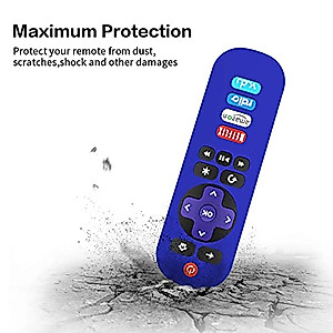 2 Pack Silicone Case for TCL Roku TV RC280 Remote, Protective Universal Replacement Lightweight Shockproof TCL Roku TV Remote Cover with Lanyard (Blue+ Glowing Green)