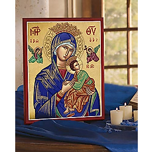 Monastery Icons Our Lady of Perpetual Help Crowned Mounted Plaque Icon Reproduction 8" x 10"