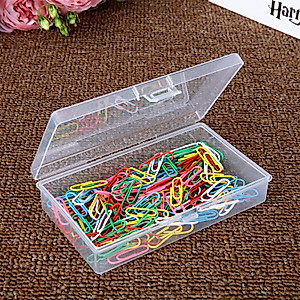 DIRBUY 12pcs Small Plastic Rectangular Containers, Clear Mini Plastic Boxes with Lids for Beads and Small Items (5x 3 x 1 inch)