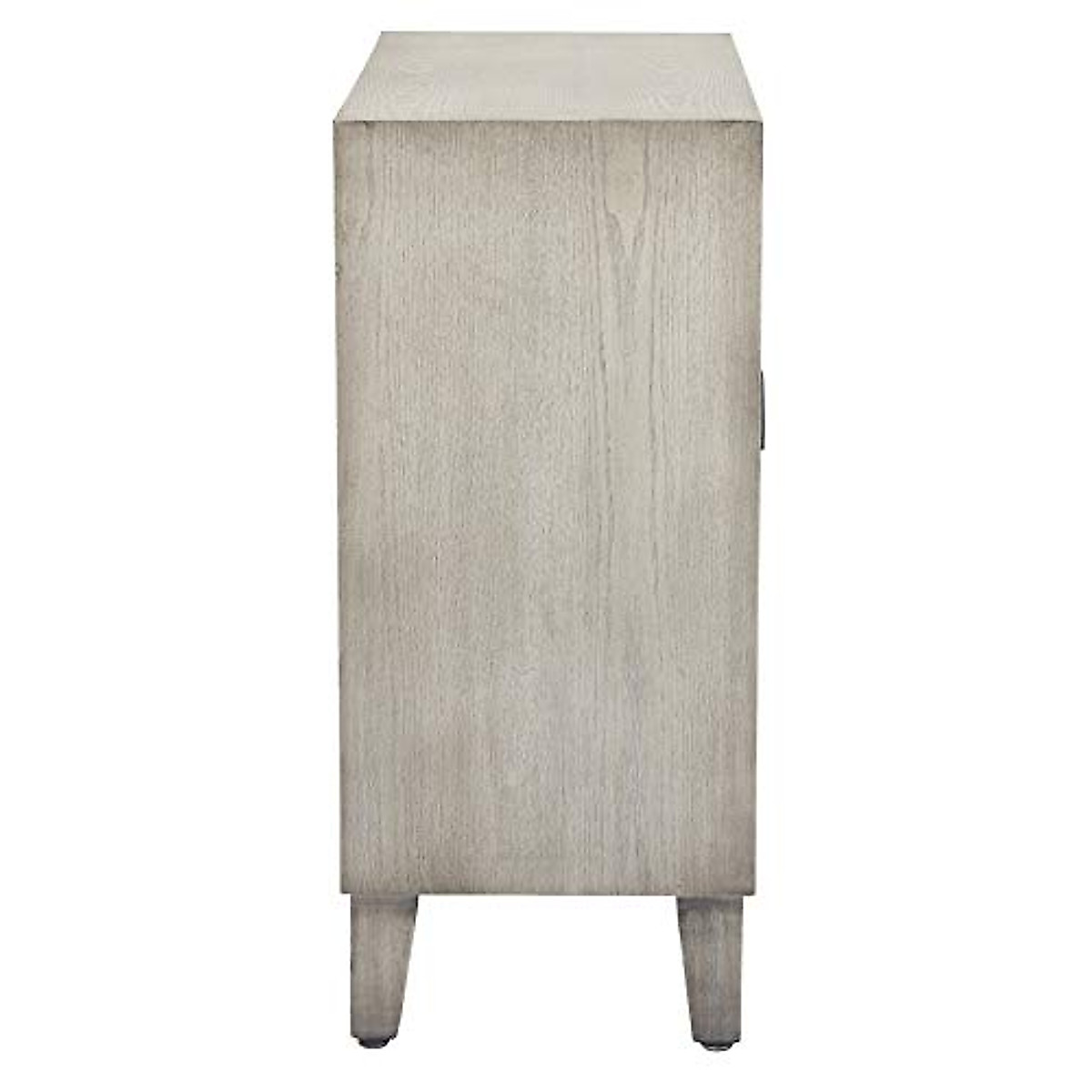 Amazon Brand – Stone & Beam Chevron Bar Cabinet, Light Gray Wood