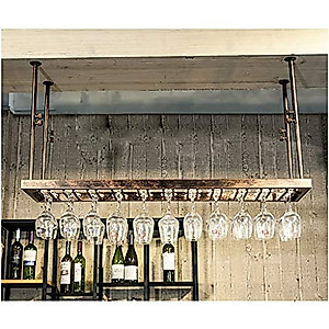 Stylish Simplicity Industrial Retro Stylish Simplicity Down Wine Rack Metal Creative Display Wine Glass Holder Household Goblet Holder Adjustable Height Restaurant Kitchen Bar Floating Wine Rack (Br