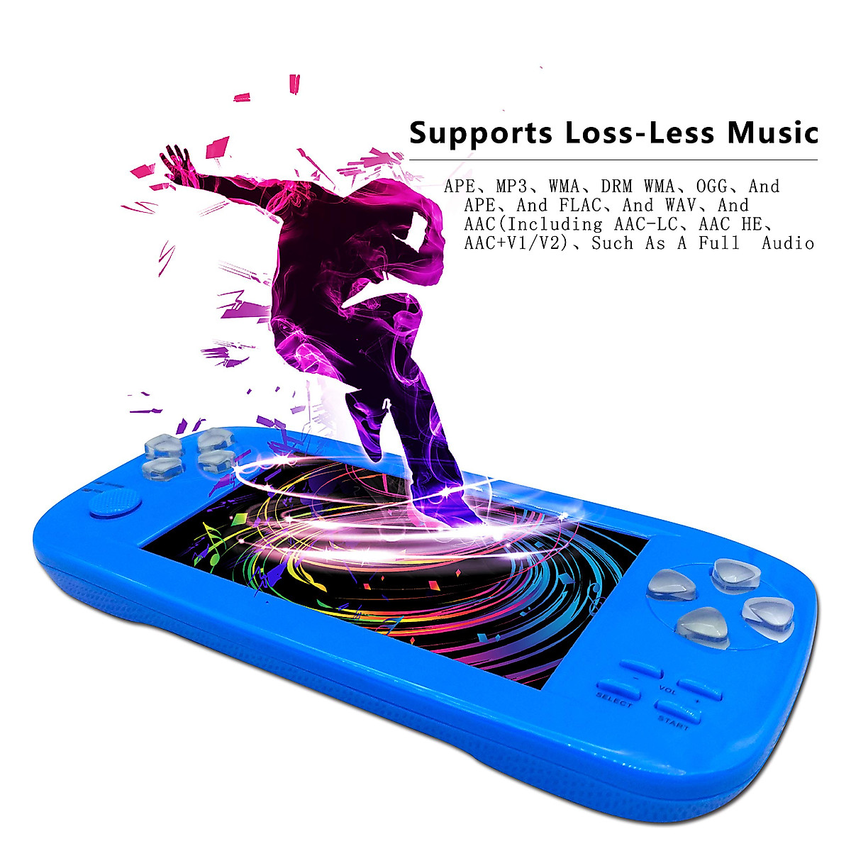 Handheld Game Console, Portable Video Game Console 4.3 Inch 3000 Classic Retro Game Console Pap-KIII , Support GBA / GBC / GB / SEGA / NES / SFC / NEOGEO (Blue)