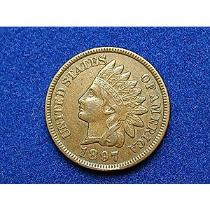 1897 No Mint Mark U.S. Indian Head Cent Full LIBERTY - Full Rim - Excellent Coin - Seller Grades Fine to XF