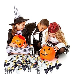 Generic 120 PCS Halloween Candy Decoration Cards Cartoon Ghost Skull Pattern Decorative Sugar Paper Card for Kids Halloween Sugar Decoration for Treat or Trick School Home Party Supplies