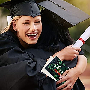 HANSGO Tropical Palm Leaves Thank You Cards, 24 PCAK Thank You Cards with Envelopes Summer Green Leaves Designs Blank Cards Handwritten Style