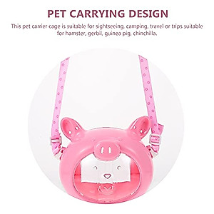 balacoo Pet Hamster Carrier Cage Portable Hamster Cage Mouse Carrier for African Miniature Rabbit Chinchilla Squirrel Pink