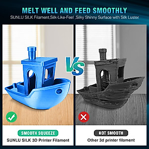 SUNLU 3D Printer Filament, PLA Matte and Silk Filament Bundle, 1.75mm PLA Filament Muticolor, 250G Spool, 8 Rolls, Black+White+Red+Blue+Green+Pink+Grey+Clay