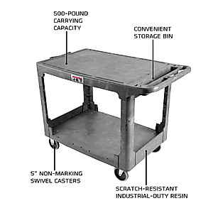 JET 45" x 25" Flat Top Utility Service Cart, 500 Lbs. Capacity (Model PUC-4525)