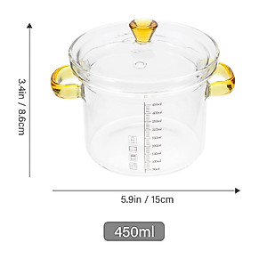 CALLARON Pots for Cooking with Lids Saucepan with Cover Simmer Pot Milk Pot -resistant Stovetop Pot And Pan with Lid for Soup Milk Baby Food 450ml