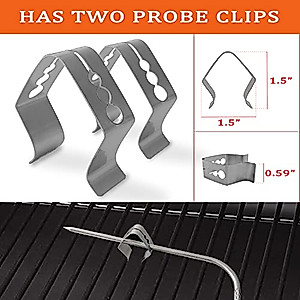 Replacement for Pit Boss Meat Probe Parts, Compatible with Pit Boss Pellet Grills and Pellet Smokers, 3.5 mm Plug, 2 Pack Grill Temperature Probe Comes with Grill Clip Holder 2 Pack