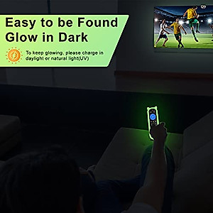 Bedycoon 2 Pack Green Glow Protective Remote Case for TCL Roku TV RC280 RC282 Remote, Shock Proof Silicone Universal Remote Controller Cover, Cute Cat Ear Shape, with Wrist Strap Anti-Lost