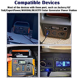 DC 8mm Male to SAE Connector Adapter 14 Gauge Cable Wire Compatible with Explorer 160 240 500 1000 GZ Portable Backup Power Station for RV & Solar Generator Portable Solar Panel 14AWG 1.8M/6Ft