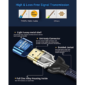 TISOFU【Ultra Certified 10K 8K HDMI Cable 6FT: HDMI 2.1 Cables 48Gbps High Speed Premium Braided Cord 8K@60Hz 4K@120Hz 4K@144Hz HDCP 2.2&2.3 CL3 ARC eARC for HD/HDR/HDTV