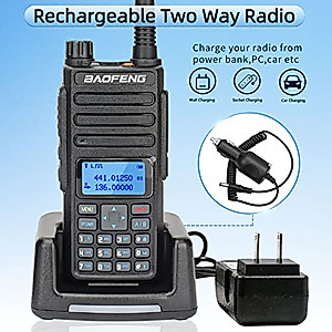 Ham Radio Baofeng BF-H6 10W High Power Two Way Radio Dual Band Handheld Walkie Talkie(UV-5R Upgraded Version) with PL2303 USB Programming Cable etc Extended Kit