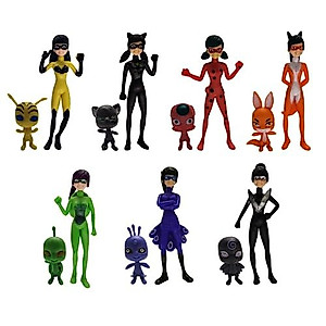 Cartoon-Inspired Ladybug Fantasy Magic Ladys (Set of 14 pcs), Action Figures, Toys, Cake Toppers