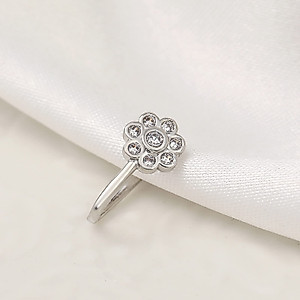 Nose Adjustable Ring for Women Fake Ring Piercing Nose Non-Piercing Fake Ring Nose Ring Clip-On Nose Jewelry Nose Piercing Jewelry Stud (B, One Size)