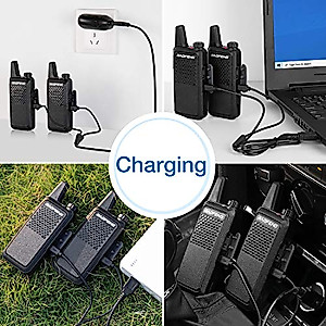 BAOFENG GT-22 Walkie Talkies for Adults Rechargeable, Long Range Two Way Radios with 1500mAh Battery, Portable Handheld VOX Handsfree with Earpieces, Holsters (2 Pack)