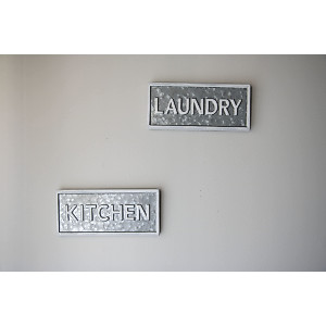 Foreside Home & Garden Galvanized White Metal Kitchen Wall Décor