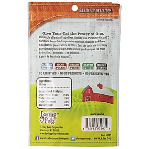 Loving Pets Purrfectly Natural Freeze Dried Shrimp Treats For Cats, 0.5-Ounce