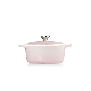 Le Creuset Signature Cast Iron Round Casserole, 4.5 Qt- Shell Pink