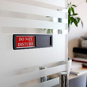 Privacy Sign - Do Not Disturb/Welcome Sign for Home Office Restroom Conference Hotel Hospital, Easy to Read Non-Scratch Magnetic Slider Door Indicator Sign with Clear, Bold & Colored Text - Black