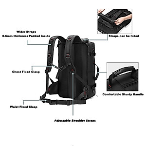 ODSSTAIPS Backpack for Traveling on Airplane,17 inch Laptop Backpack for Men,Waterproof Carry on Backpack Flight Approved,70L Travel Backpack for Personal Item Size with Shoe Compartment,Black