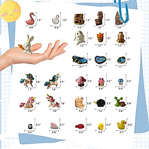 KITTYCALL 240 Pcs Miniature Fairy Garden Accessories, Fairy Garden Kit, Fairy Garden Supplies, Mini Figurines Resin Decor Unicorn Animals House Micro Landscape DIY Ornaments Terrarium Decorations