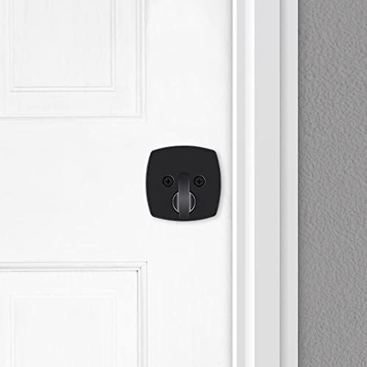 Kwikset Midtown Deadbolt Lock, Matte Black Modern Exterior Keyed Front Entry Door, Pick Resistant SmartKey Rekey Security, Single Cylinder Dead Bolt, with Microban Protection