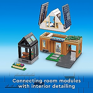 LEGO My City Family House and Electric Car 60398 Building Toy Set, includes a Kitchen, 2 Bedrooms, Greenhouse, Solar Panels Plus 3 Minifigures and a Puppy, Gift Idea for Ages 6+