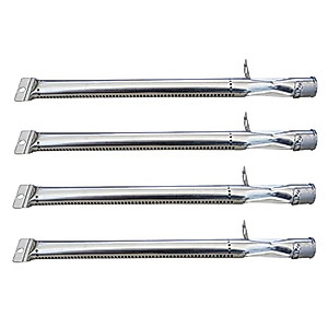YIHAM KB884 Gas Grill Parts Stainless Steel Pipe Tube Burner Replacement for Kenmore, BBQ Pro, K Mart, Members Mark, Outdoor Gourmet, Lowes Model Grills, 15 3/8 inch, Set of 4