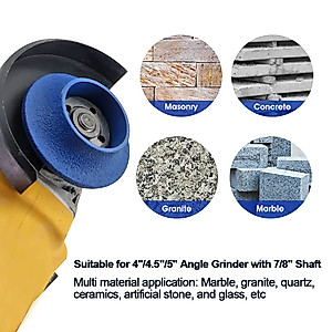 Diamond Profile Wheel 3 Inchx7/8"x15mm, HIGHDRIL Demi-bullnose Edge Abrasive Grinding Wheel Vacuum Brazed Diamond Grinding Disc for Tile,Quartz,Marble,Granite,Ceramic,Artificial Stone