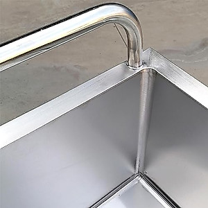Portability Free Standing Stainless-Steel Single Bowl Commercial Restaurant Kitchen Sink Set W/Faucet, 1 Compartments,Commercial Kitchen Sink for Laundry, Backyard (L100*W50*H50 cm)