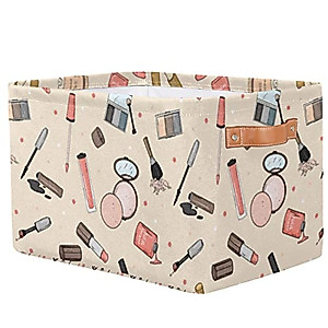 Fabric Storage Bins Makeup Tool Small Shelf Basket With Handles Decorative Cubes Box Organizer Containers for Shelves Home Office Decor