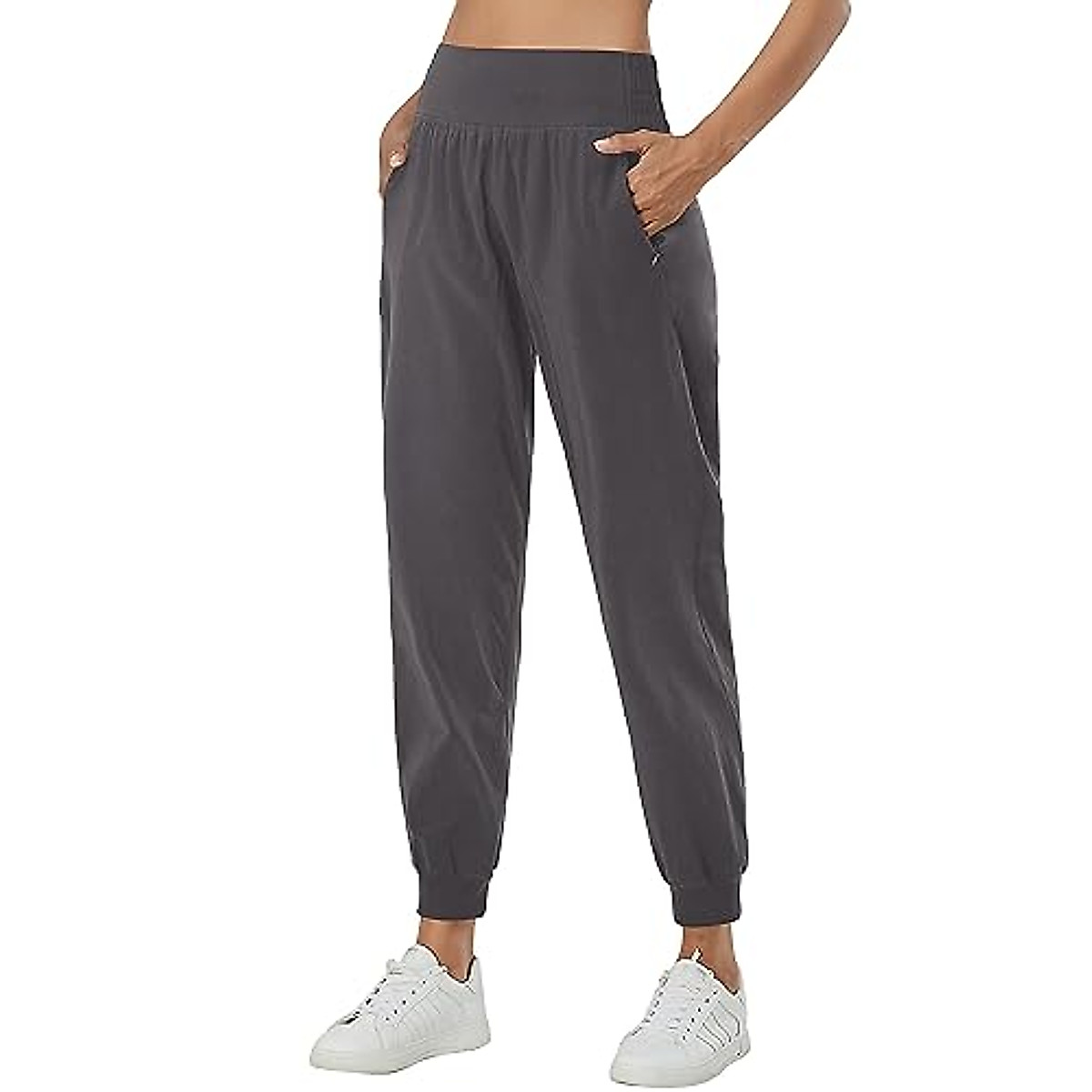 BMJL Women's Joggers Pants High Waisted Workout Hiking Lounge Pants with Pockets for Running Yoga 2023(M,Grey)