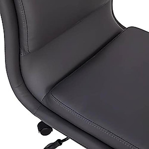 Flash Furniture Madigan Task Office Chair - Luxurious Gray LeatherSoft Upholstery - Padded Mid-Back and Seat - Height Adjustable Chrome Base - Armless