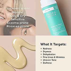 Paula’s Choice CALM Repairing Serum for Sensitive Skin, Calms + Soothes Redness, Lightweight Hydration with Hyaluronic Acid for All Skin Types, 1 Fl Oz