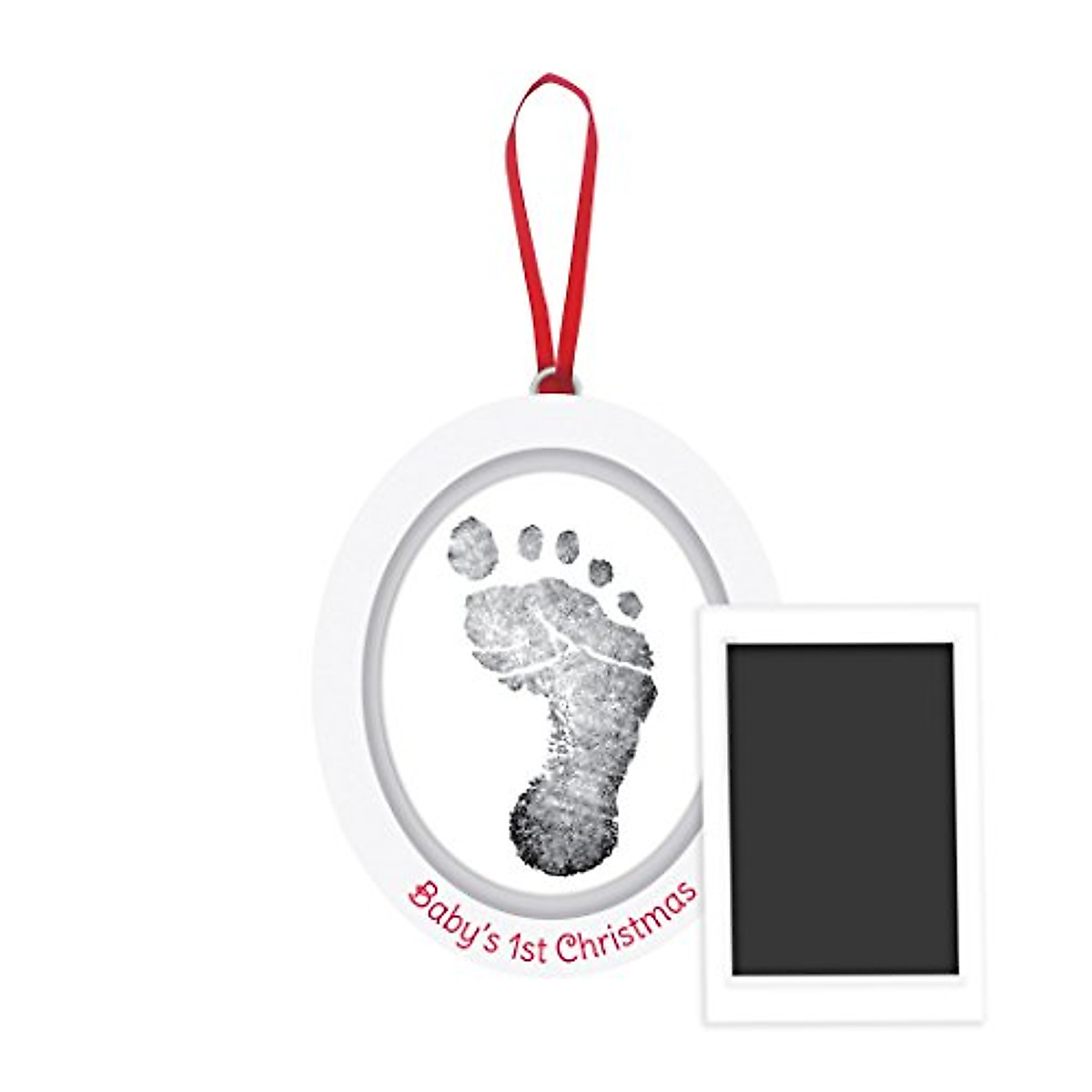 Pearhead Babyprints Double-Sided Christmas Photo Ornament with Clean Touch Ink Pad, Newborn Handprint or Footprint Kit, 2 Sided Baby's 1st Christmas Holiday Keepsake Ornament