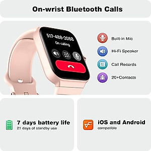 Fitpolo Smart Watch for Women,1.8" Alexa Fitness Watches Call and Text, 100 Sports, SpO2 Heart Rate Monitor Sleep Calorie Step Counter Waterproof Activity Trackers and Smartwatches for Android iPhone