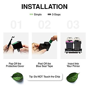 Economink 61 Ink Cartridge Combo Pack, Remanufactured Replacement for HP 61XL for OfficeJet 4630 4635 2620 DeskJet 2540 3050 2050 1000 1010 1510 3510 Envy 4500 5530 4502 4501 (1 Black 1 Color)