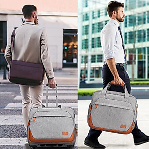 MATEIN Rolling Laptop Bag for Men Women, Large Rolling Briefcase with Wheels Fits 17 Inch Notebook, Water Resistance Computer Travel Carry on Overnight Roller Weekender Bags for Work College Business