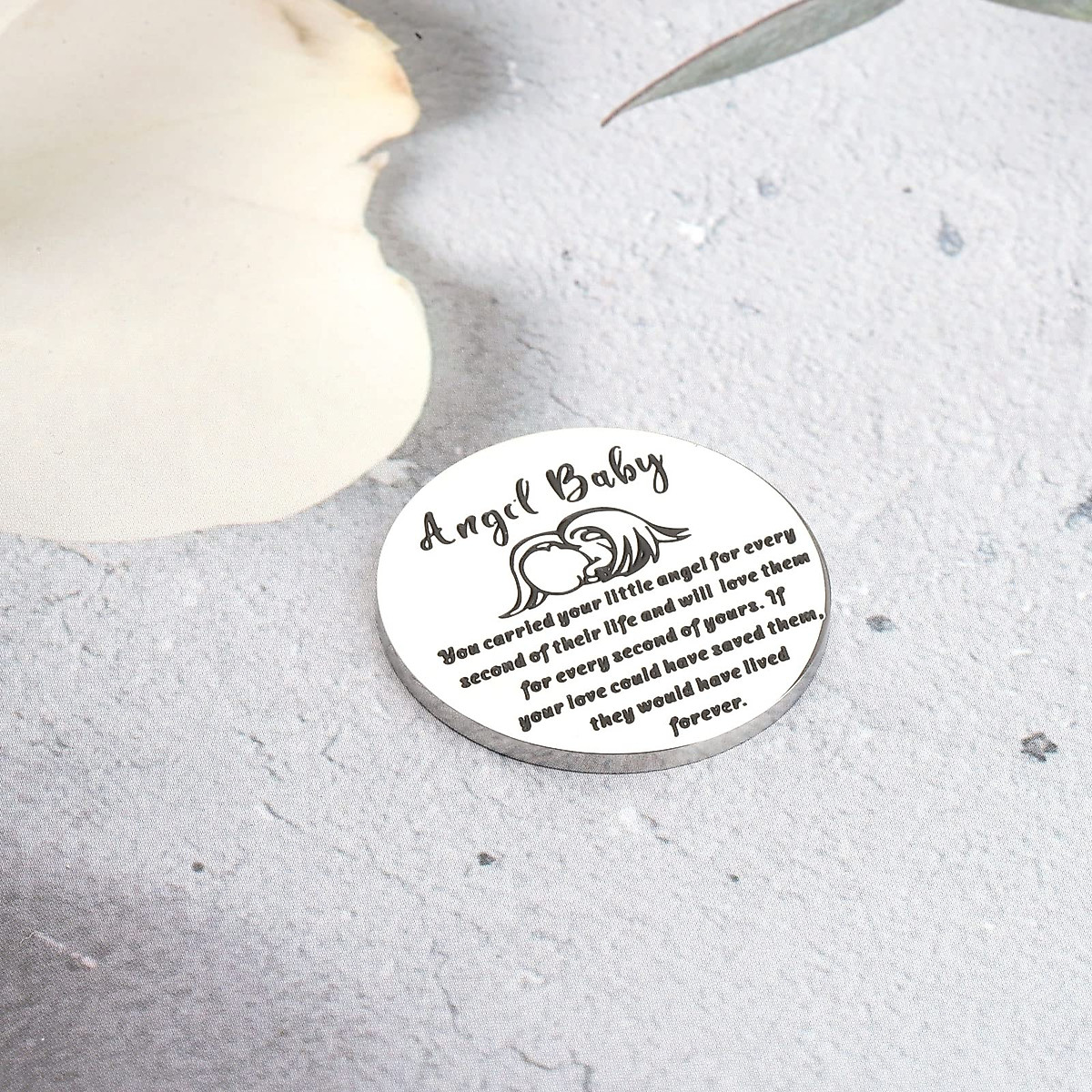 BAUNA Miscarriage Gifts Angel Baby Memorial Token Miscarry Infant Loss Gift for Parents Grief Sympathy Packet Token (Angel Baby Memorial Token)