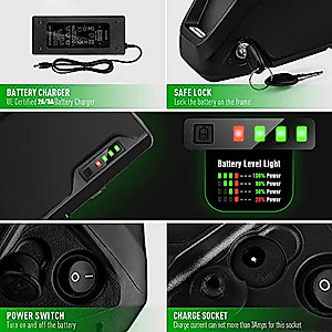 Unit Pack Power 52V 24Ah Ebike Battery for 1500W 1000W 750W 500W Bafang Mid Drive Bafang BBS001 BBS002 BBSHD - Ebike Conversion Kit Lith-ium Ion Battery