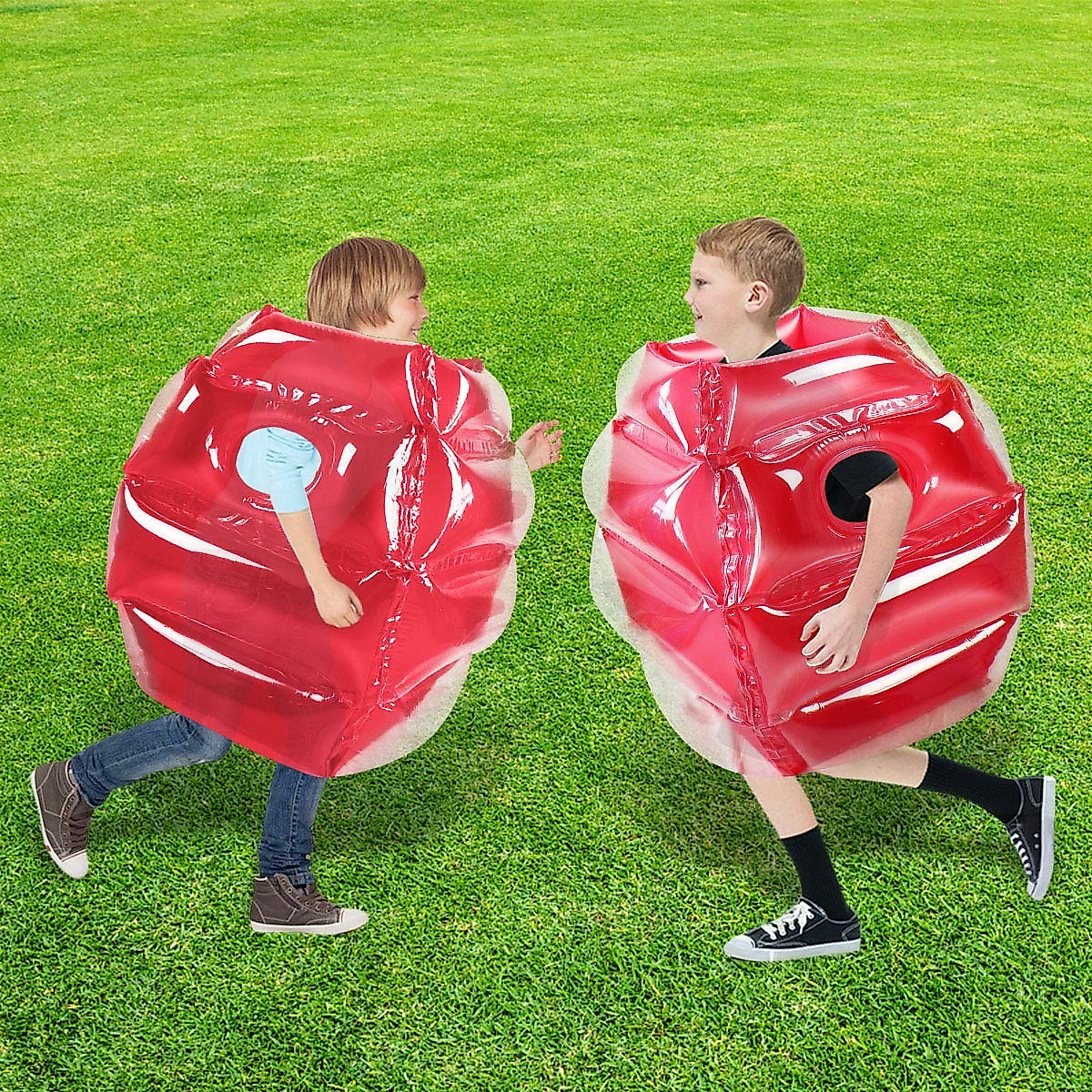 SUNSHINEMALL 1 PC Sumo Ball for Adult, Inflatable Body Bubble Ball Sumo Bumper Bopper Toys, for Kids Yard Human Bubble Ball Hamster Ball (36", Red Pure Blue)