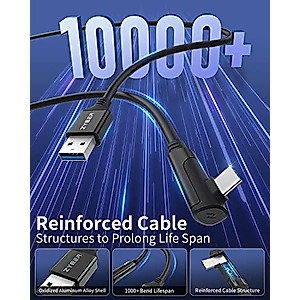 ZYBER Link Cable 16 FT for Meta Quest 2 Quest Pro Pico 4,VR Headset Link Cable for Oculus Quest 2/1 Gaming PC, High Speed USB 3.0 to USB C Cable for PC VR and Steam VR, Black